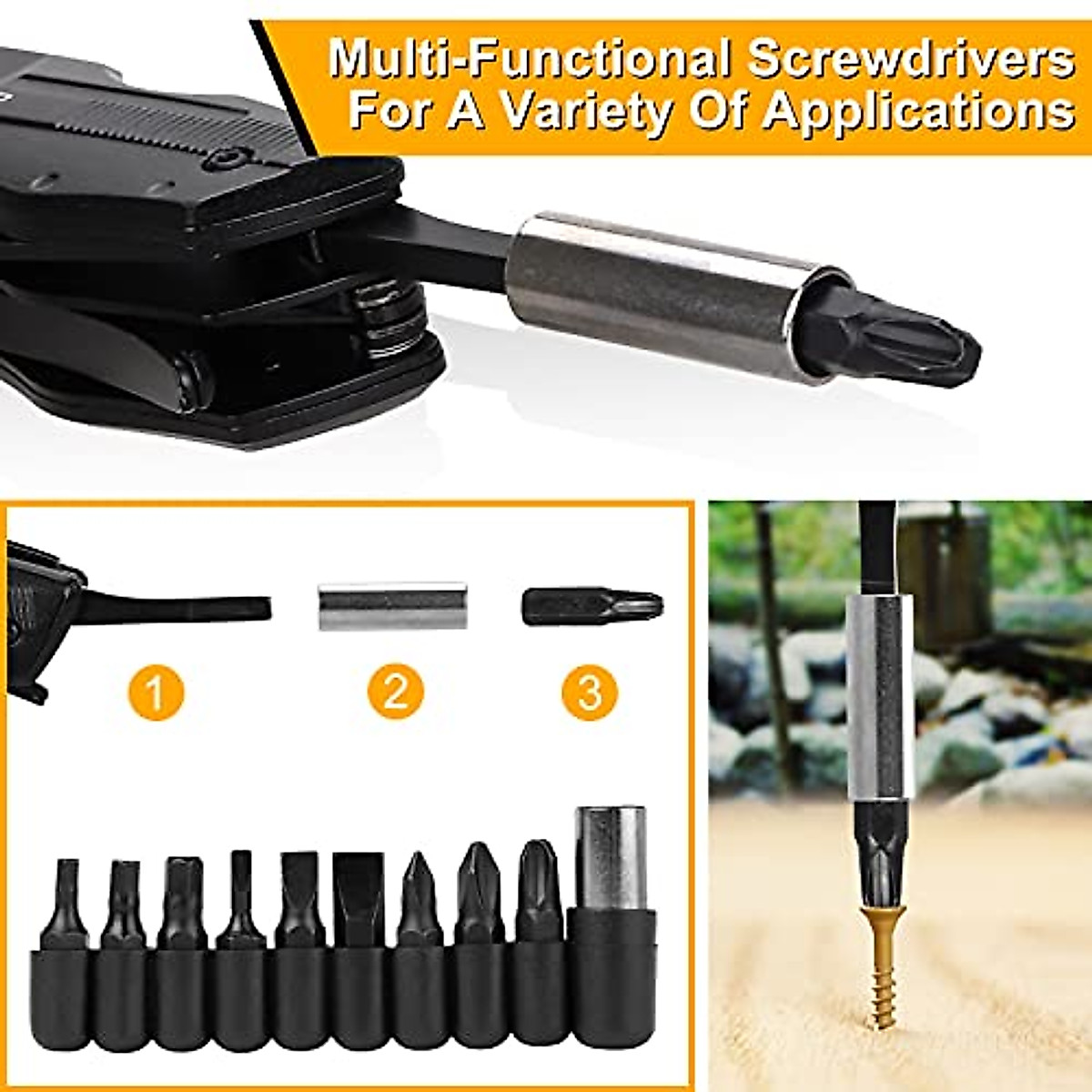 Multitool Pocket Knife for Men, Cool Gadgets Birthday Gifts for Men Him Dad Boyfriend, Folding Tactical Knife with Blade, Plier, Screwdriver for Camping Hiking Fishing