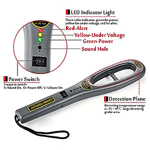 Hand Held Metal Detector,V-Resourcing Portable High Sensitivity Metal Detector for Security Inspection
