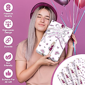 Popular Singer, Gift Wrapping Paper,Gift Wrap Sheets, 5 Sheets, 20X30 inches, Folded flat sheets, Red/Pink/Maroon, Christmas, Birthdays, Events,