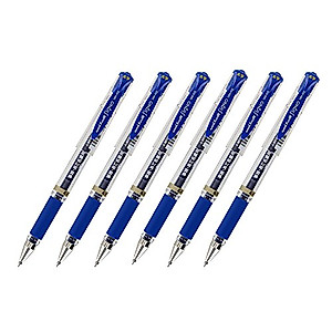 Uni-Ball Signo UM-153 Gel Ink Rollerball Pen, 1.0mm, Broad Point, Blue Ink, Pack of 6
