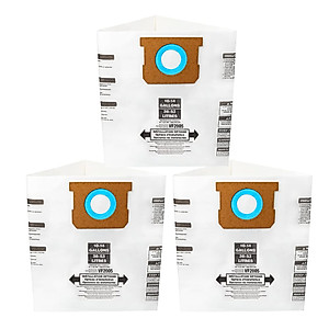 DTTEOME Vacuum Filter Bag, Fits 10-14 Gallon Shop Vac Bags Vacuum Dust Collection Bag, Type F 90662 9066200 9066233, Type I 90672 9067200 9067233, VF2005, Disposable Collection Filter Bags 3 PCS