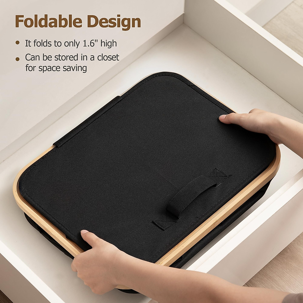 HBlife 100L Large Laundry Hamper with Lid and Removable Inner Bag, Collapsible Dirty Clothes Basket Organizer for Bathroom, Bedroom and Laundry Room, Black