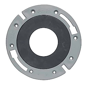 FlexOn Toilet Flange for 4" PVC, ABS, Cast Iron or Lead Pipes-Includes Spacer System to Correct Flange Elevation from 3/8"-1 1/8"