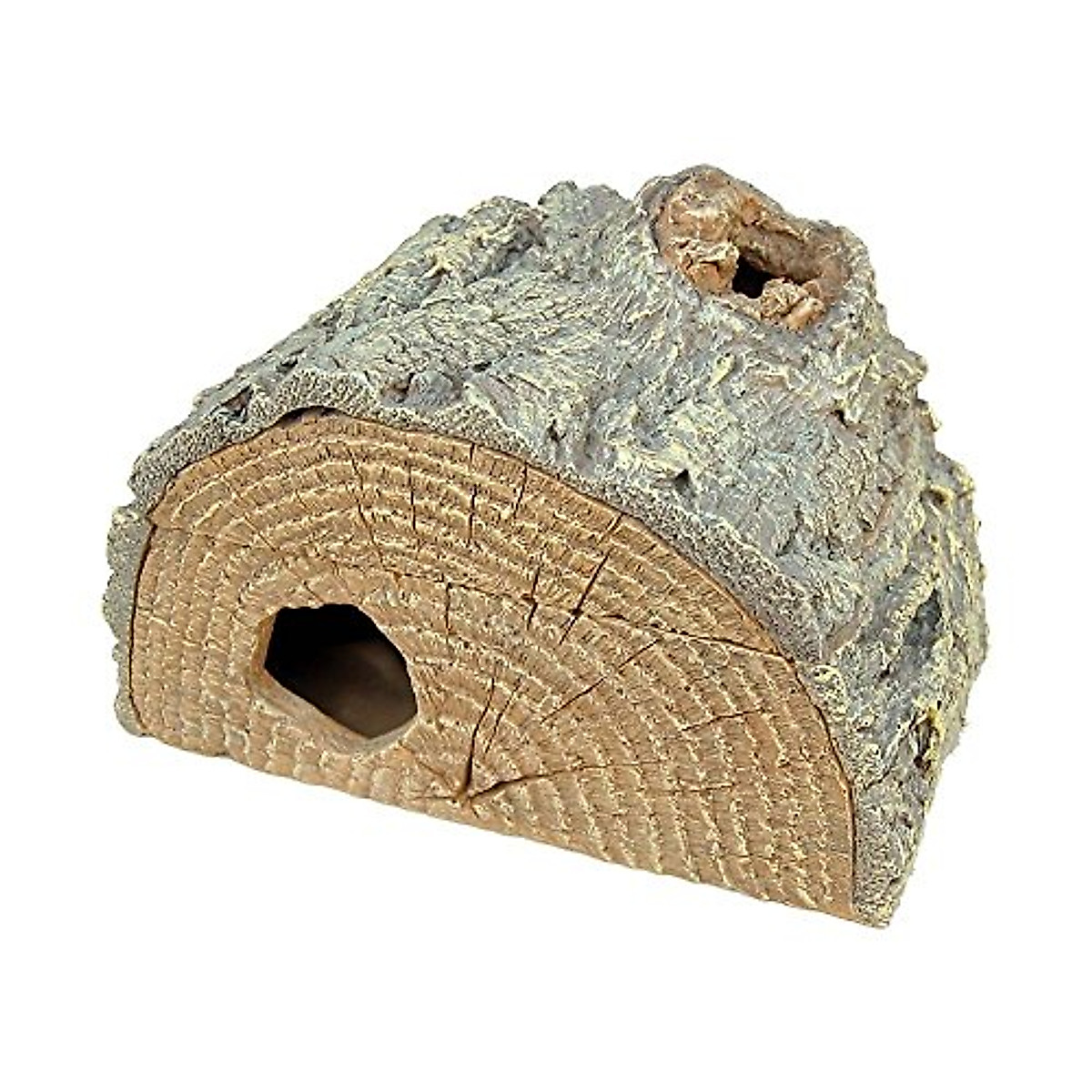 Weco 37788391: Wecorama Sleepy Hollows Green Pine Half Log Lodge Terrarium Ornament