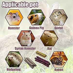 Natural Timothy Rabbit Hay Sticks 15PCS Flowers Flavored Bunny Chew Toys Handmade Hamster Timothy Molar Rod Teeth Treats for Rabbit Hamster Chinchilla Guinea Pig Gerbil