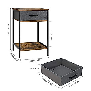 HIGOH Bedside Table Bedside Table Bedside Table with Drawer Locker Shelf Bedside Table for Bedroom Living Room