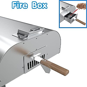 Outdoor Wood Fired Pizza Oven, Portable Wood Pellet Home-Made Pizza Maker with 12" Square Pizza Stone