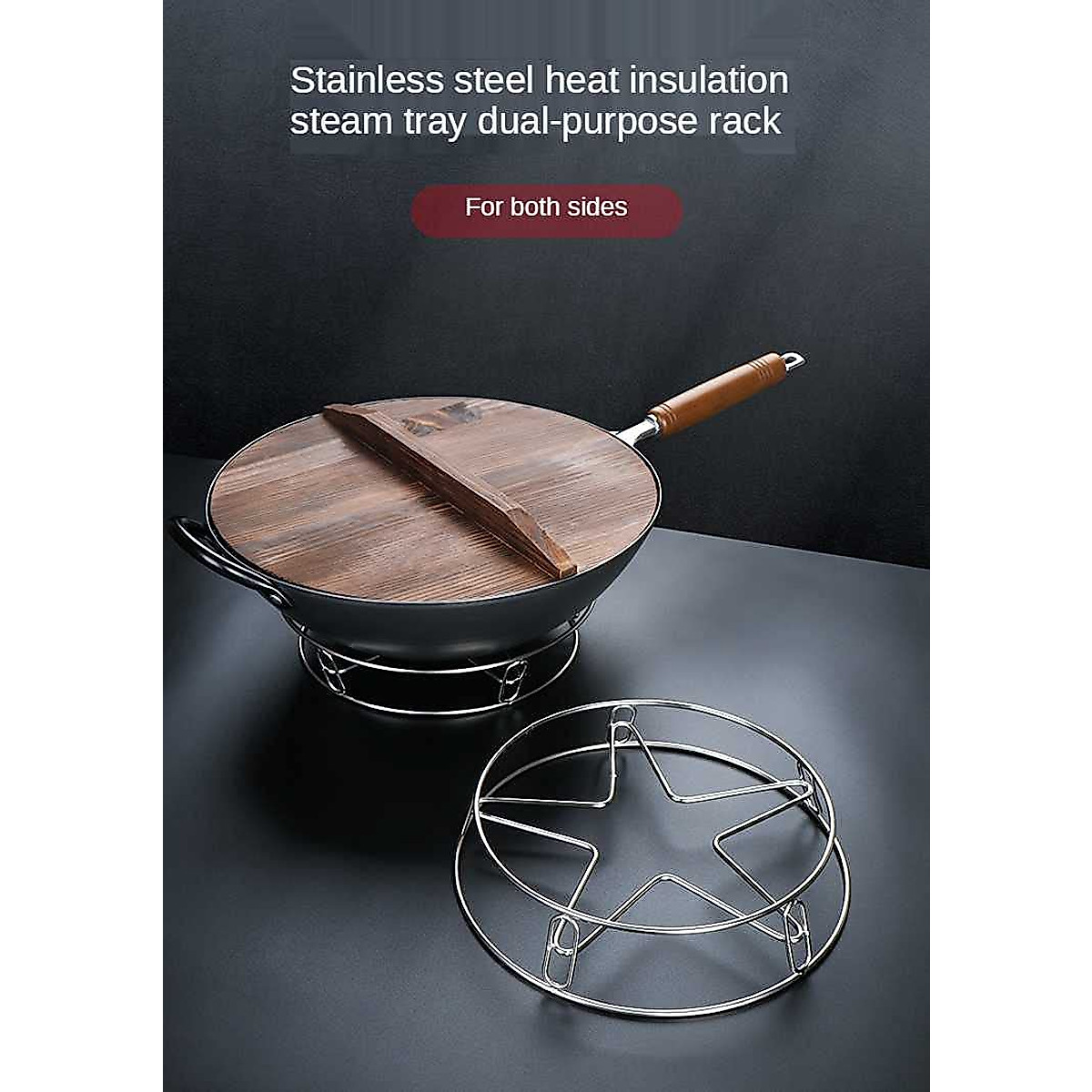 Multifunctional Kitchen Supplies, Household Heat Insulation Pad, Pot Holder, Stainless Steel Pot Rack, Countertop Rack, Steam Rack (Double layer)