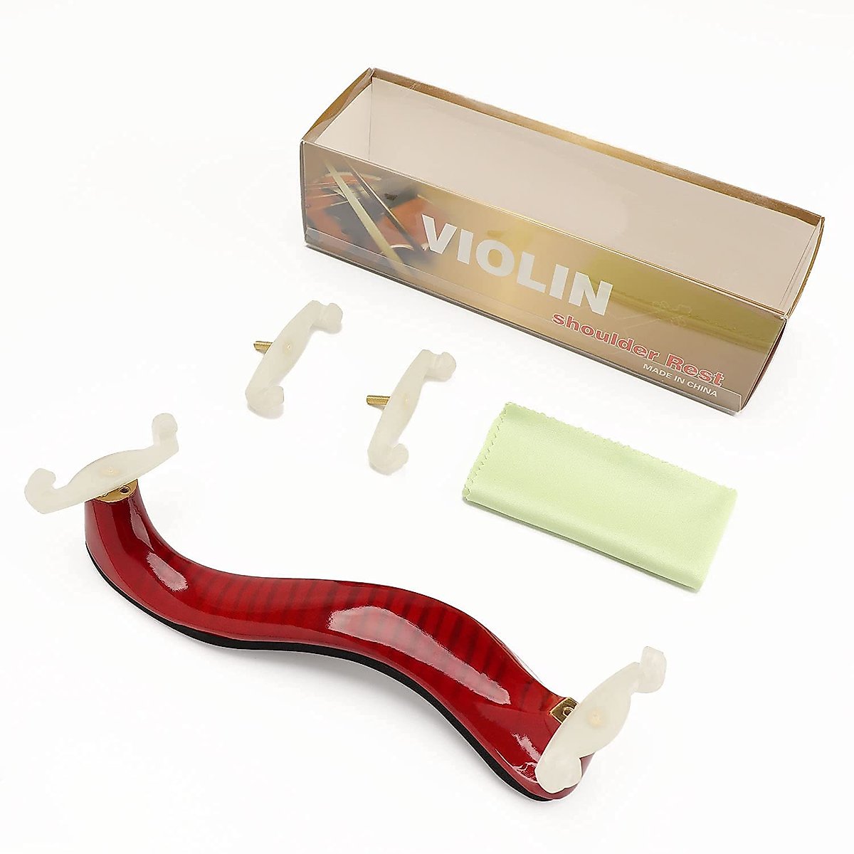 LMS Violin Shoulder Rest for 1/2 Size, Adjustable Shoulder Rest for Violin, with Height Adjustable Feet Comfortable Foam Pad for Kids Adults (1/2)