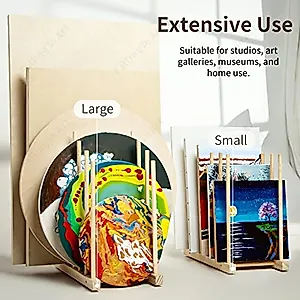 Falling in Art Large Wooden Art Storage Rack - Canvas Drying Stand for Artworks, Frames, Canvases, Drawing Boards, Prints, Panels, Paintings Display