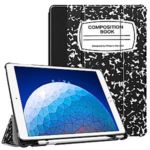 Fintie Case for iPad Air (3rd Gen) 10.5" 2019 / iPad Pro 10.5" 2017 - [SlimShell] Ultra Lightweight Standing Protective Cover with Built-in Pencil Holder, Auto Wake/Sleep (Composition Book)