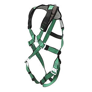 MSA 10206101 V-Form+ Full Body Safety Harness - Size: Medium, D-Ring Configuration: Back, Quick Connect Leg Straps, With Shoulder Padding, Full Body Harness