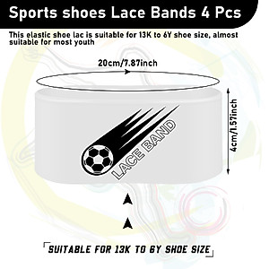 Patelai 4 Pcs Soccer Cleat Lace Cover Football Shoe Band Soccer Shoe Cover Football Cleat Bands Youth Adult for Season(Youth,White)