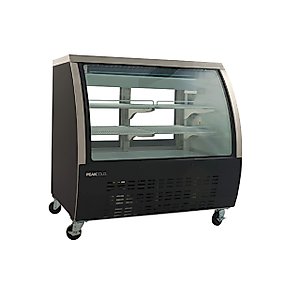 PEAKCOLD Small Curved Glass Deli Case; Meat or Seafood Display Showcase; 48" W