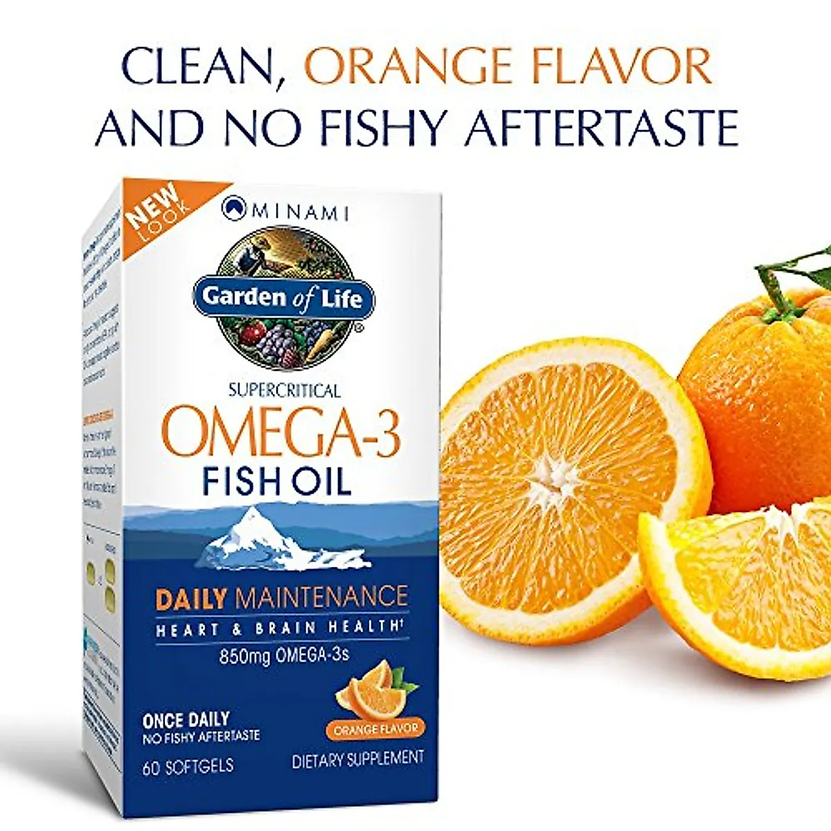 Garden of Life EPA/DHA Omega 3 Fish Oil - Minami Natural Brain Function, Heart and Mood Supplement, 60 Softgels