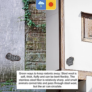 Steel Wool Mice Control 4'' * 21' Total Rodent Control Fill Fabric, Steel Wool Pads Mouse Blocker Keep Mice Away from Holes Wall Cracks Gaps(2 Rolls)