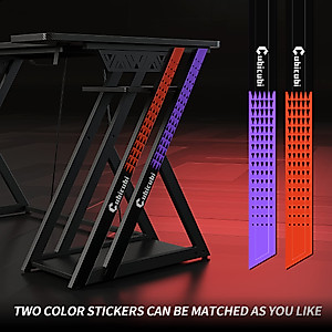 CubiCubi Carrier Gaming Desk 47 inch Gamer Workstation, Home Computer Carbon Fiber Surface Gaming Desk PC Table with Monitor Stand