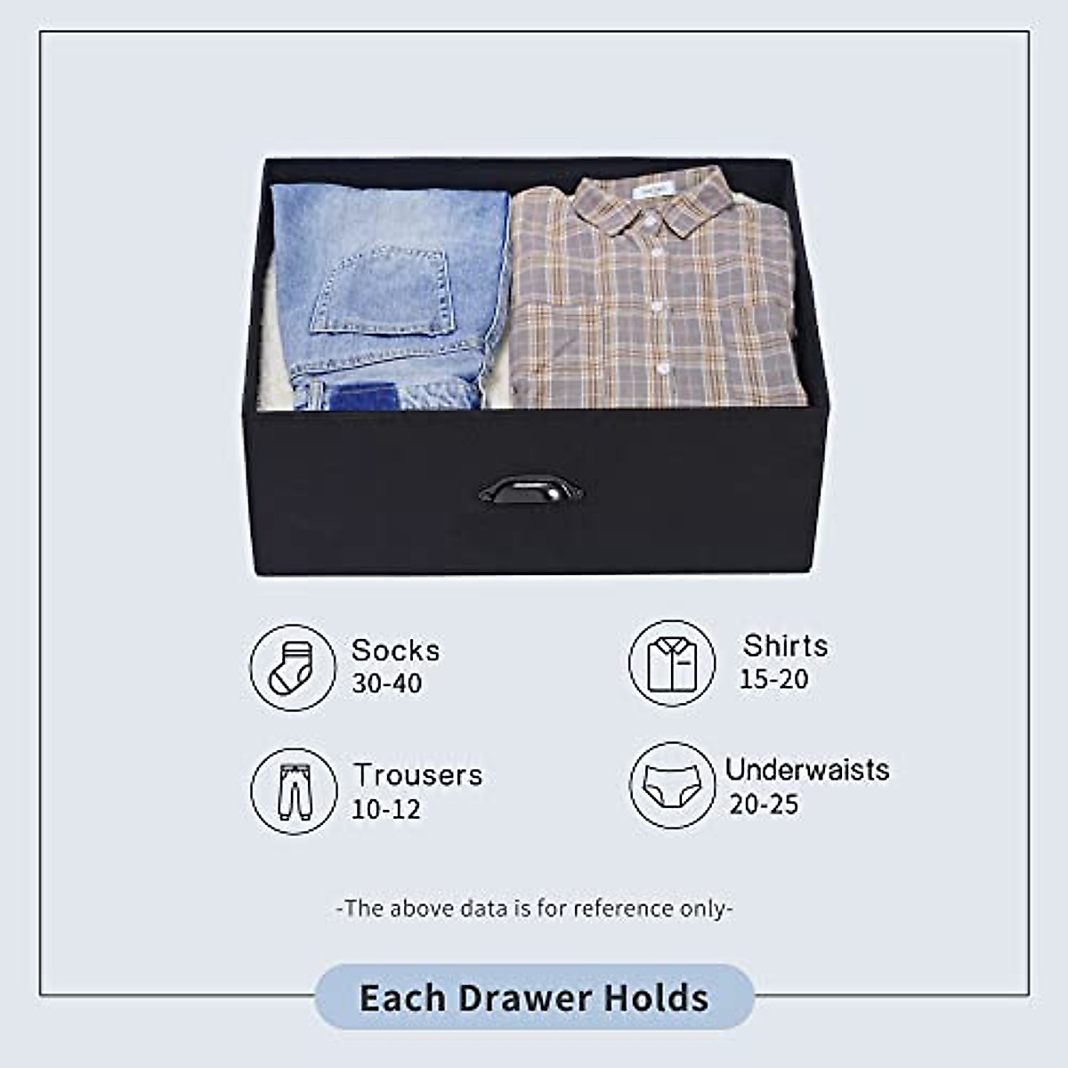 DOVAMY 6 Drawer Dresser for Bedroom, Fabric Dresser Organizer, Wide Dresser with Vintage Wooden Top, Steel Frame, Chest of Drawers, Closet, Nursery and Living Room, Black