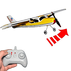 PLRB TOYS RC Plane Remote Control Airplane 2.4Ghz 2 Channels RTF Radio Control Cessna Aircraft with 3-Axis Gyro for Beginner Easy to Fly EPP Foam Glider Toys (Two Batteries)