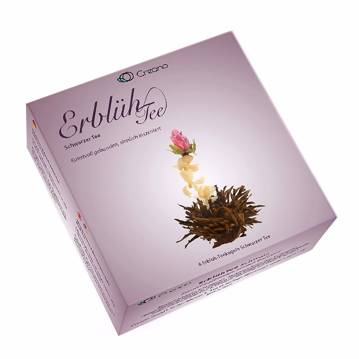 Creano Flowering Tea Abloom Tea – Flower Tea Ball Gift set with 17oz Glass Tea Pot | Black tea