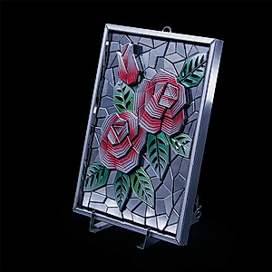 3D Metal Puzzle, Microworld Rose Flower Photo Frame Metal Model Kit, DIY 3D Puzzle for Adult, Brain Teaser Art Craft Home Decor Gift Toys for Teen