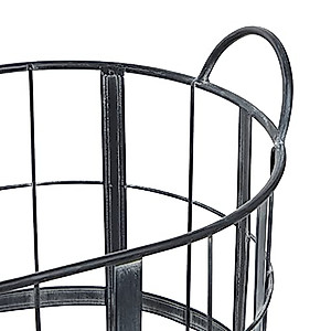 Deco 79 Metal Storage Basket with Wheels and Handles, Set of 2 25", 22"H, Black