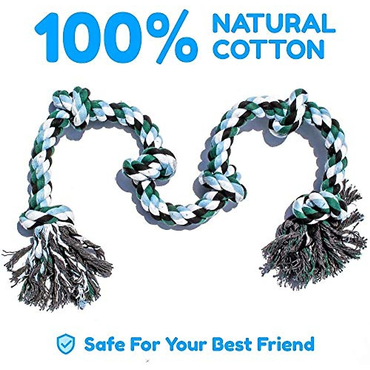 Giant Dog Rope Toys for Extra Large Dogs - 42 Inch, 6 Knot Tough Rope Chew Toys for Large Dogs - Benefits Non-Profit Animal Rescue - Indestructible Dog Toy for Aggressive Chewers and Large Dog Breeds
