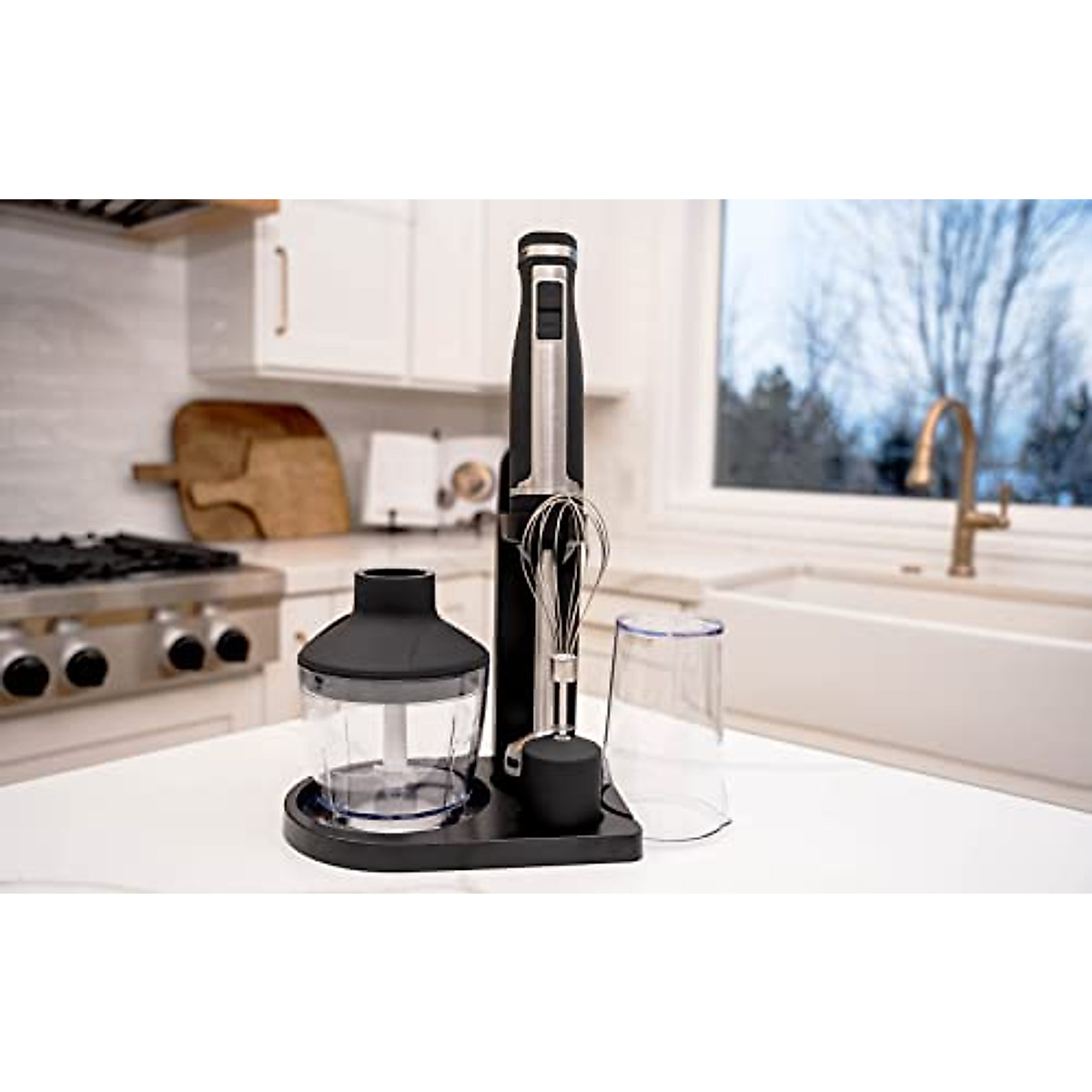 Blendtec Immersion Blender - Handheld Stick Blender, Whisk, and Food Processor - Includes 3 Attachments, 20 oz BPA-Free Jar, and Storage Tray - Stainless Steel