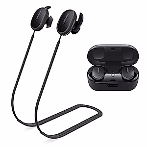WOFRO Anti-Lost Strap for Bose QuietComfort Earbuds, Sports Anti-Slip Soft Silicone Super Strong Lanyard Accessories Compatible with Bose QuietComfort Earbuds 2020 Neck Rope Cord (Black)