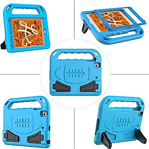 BMOUO Kids Case for iPad Mini 4/iPad Mini 5, iPad Mini 4/5 Case - Built-in Screen Protector, Shockproof Handle Convertible Stand Kids Case for iPad Mini 5th/4th Generation 7.9", Blue