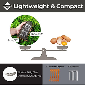 Onewind Emergency Shelter, Survival Shelter Tent, Lightweight Reusable Rainproof Windproof Shelter for Camping, Hiking, Backpacking and Camping Cot, OD Green