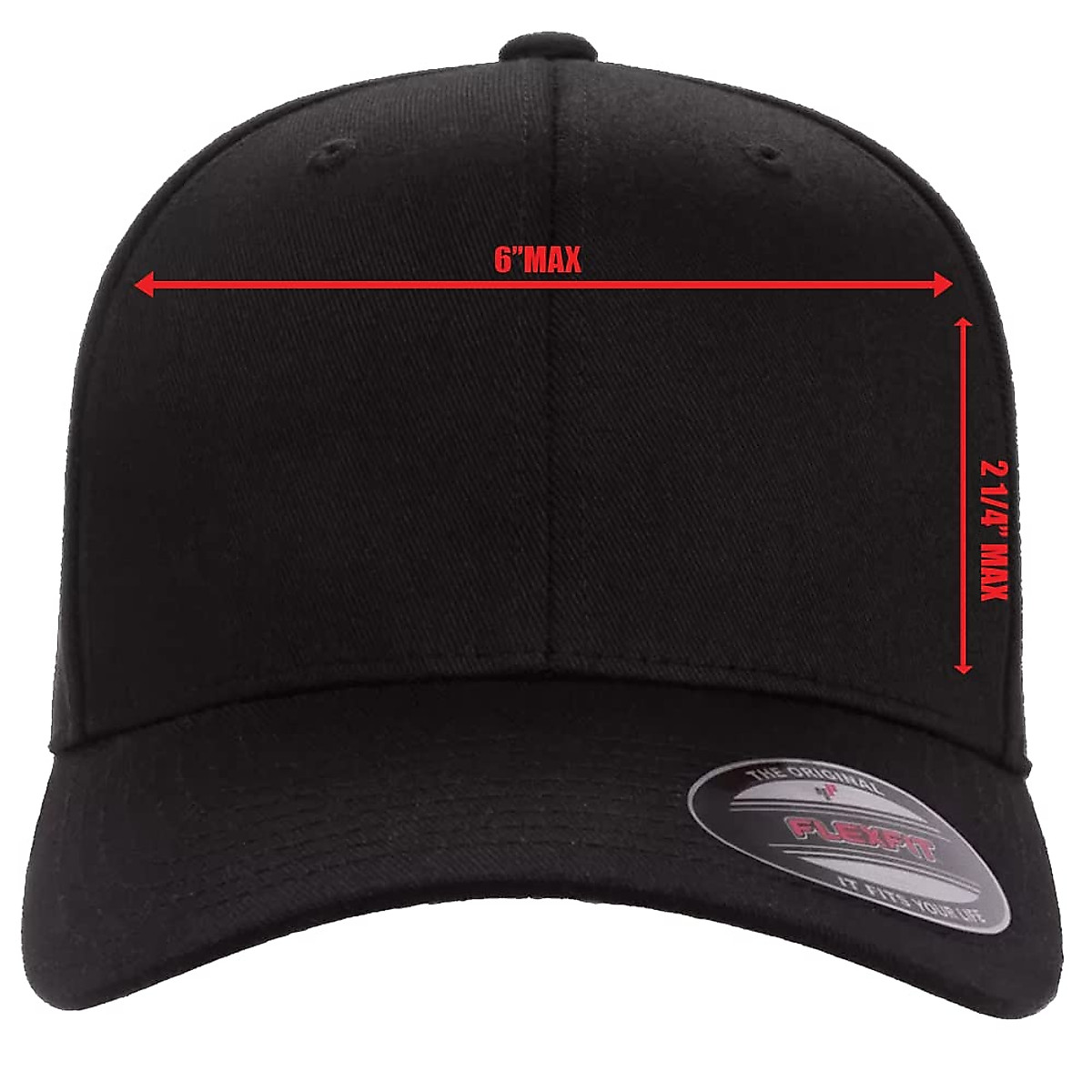 Custom Flex Fit Hat - Add Your Own Text Embroidered - Fitted Hat (L/XL, Black)