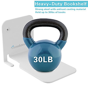 Homakover Floating Bookshelves, Iron Invisible Floating Shelves, Heavy Duty Wall Mounted Book Organizer, Steel Constructed Hidden Bookshelf, Multipurpose Wall Ledge Shelves for Paperback Books