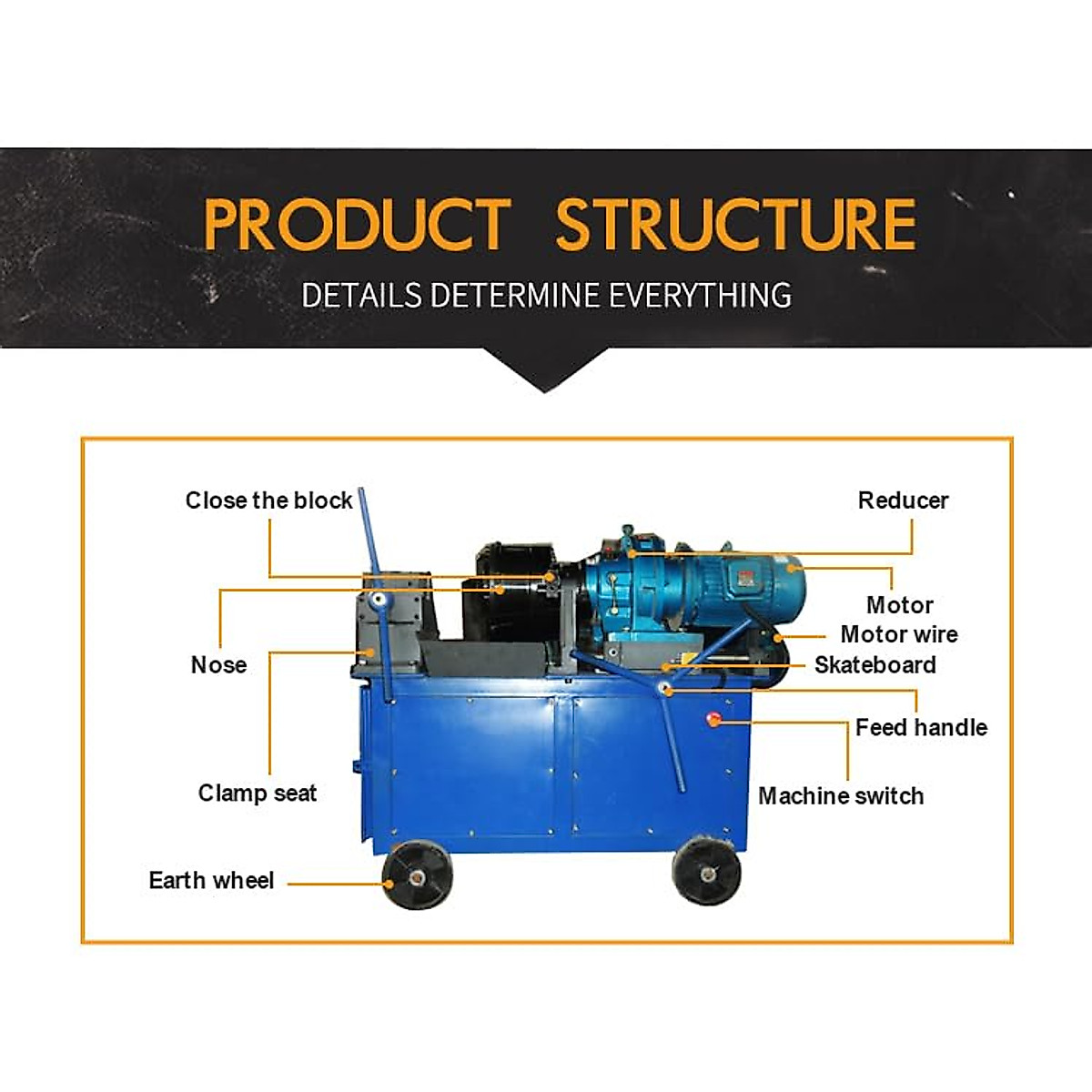 Hydraulic Pipe Threading Machine Rebar & Bolt Thread Rolling Machine