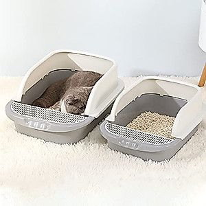 HONGFEISHANGMAO Cat Box Pet Toilet Cat Bedpans Cat Dog Tray Sandbox Home Plastic Anti Splash Bedpan Cats Litter Box Cat Dog Clean Toilet Supplies Cat Furniture (Color : Pink, Size : 31.2x13.7x44.3CM)