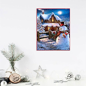 WUSARPLY Christmas Stamped Cross Stitch Kits - Snowman Needlepoint Counted Cross Stitch Kits for Beginners Adults Patterns Dimensions Embroidery Kits Arts and Crafts