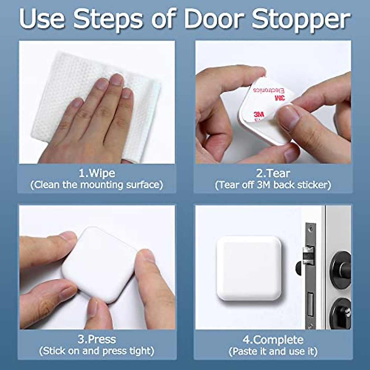 XoYoZo Door Stoppers Wall Protector Buffer Guard Doorknob Door Handle Bumper Self Adhesive Silencer Soft Rubber Crash Pad for Home Office