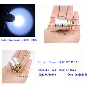 Skysted WF-502B Single Mode 1200 Lumen Mini Portable Tactical Clip Handheld Flashlight Torch Lamp,for Outdoor Sports and Indoor Activities (Camping, Hiking, Hunting, etc.) (Black)