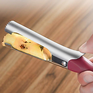 Asdirne Premium Apple Corer, Food-Grade Stainless Steel Blade, Sturdy Ergonomic Handle, Easy to Use, Sharp and Durable, for Removing Cores of Apples and Pears, 6.9Inch, Red