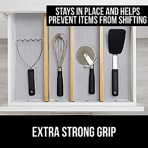 Gorilla Grip Drawer Liner and Under Sink Mat, Drawer Liner Size 12 in x 20 FT in Light Gray, Non Adhesive, Under Sink Mat Size 24x30 in Light Gray, 2 Item Bundle