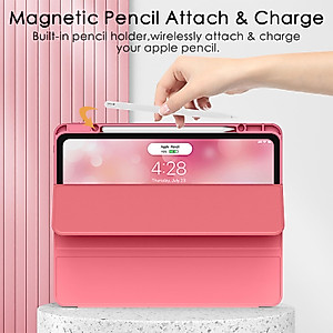 Soke Clear Case for iPad Air 13 Inch M3 2025 & M2 2024 - Built-in Pencil Holder+Auto Sleep/Wake+Camera Protection, Shockproof Back Cover for Apple iPad Pro 12.9 Inch,Watermelon