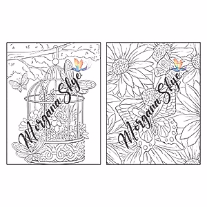 Butterflies Adult Coloring Book: Beautiful Butterfly Designs with Lovely Flowers, Cute Animals and Relaxing Nature Scenes for Stress Relief and Relaxation