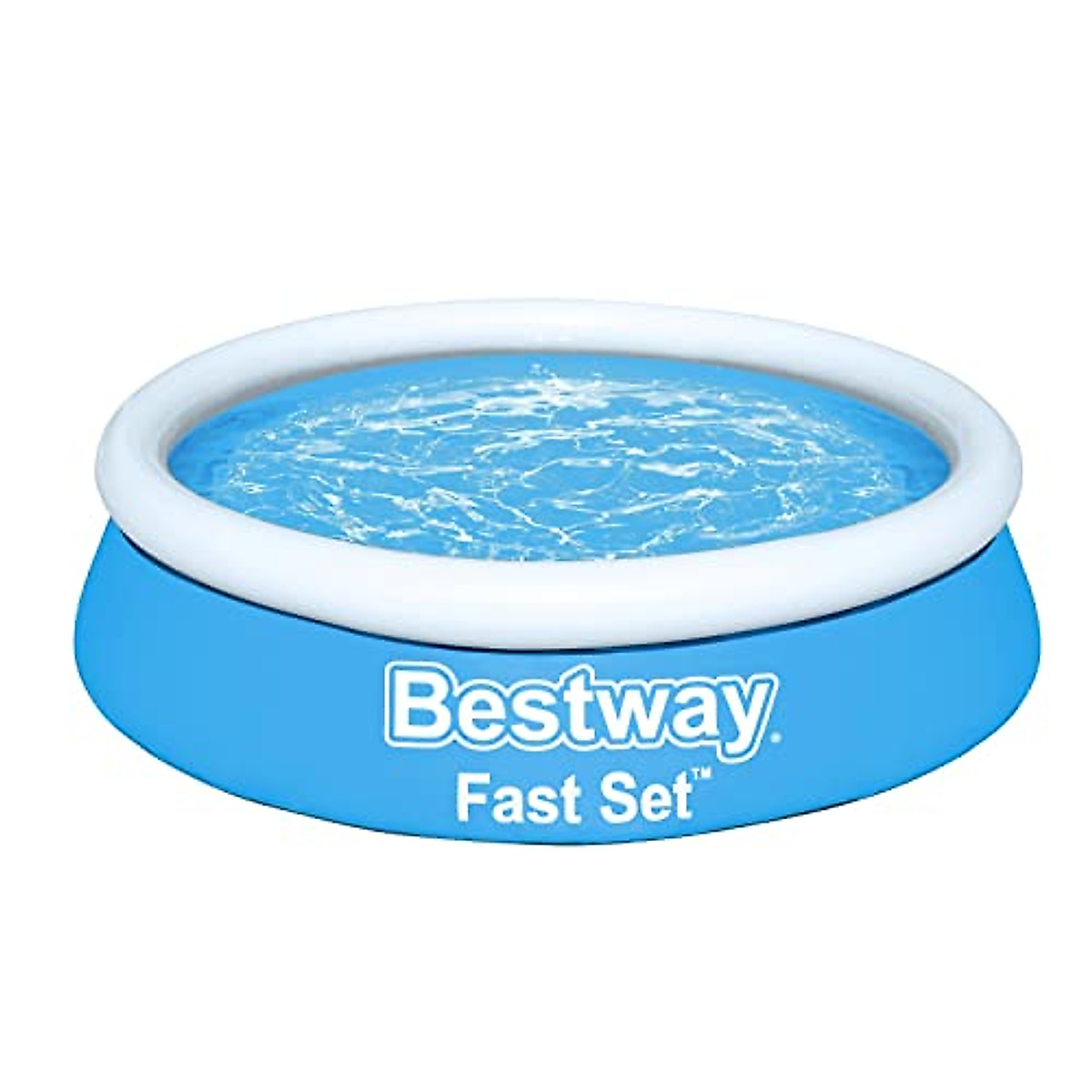 Bestway Fast Set 6 Foot x 20 Inch Round Inflatable Above Ground Outdoor Swimming Pool with 248 Water Capacity and Repair Patch, Blue (Pool Only)