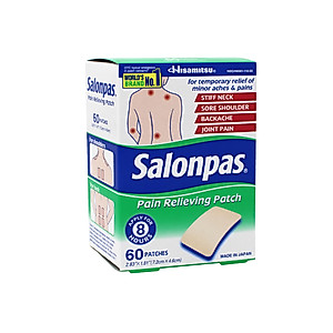 Salonpas Pain Relieving Patch, Extra Strength Topical Analgesic, 60 ct (Pack of 2)