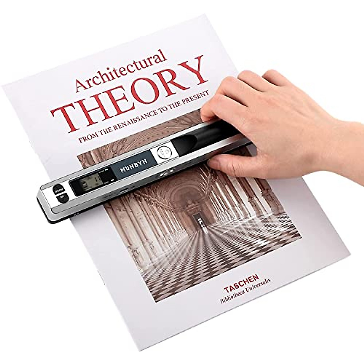 MUNBYN Portable Scanner, Photo Scanner for A4 Documents Pictures Pages Texts in 900 Dpi, Flat Scanning, Include 16G SD Card, No Driver