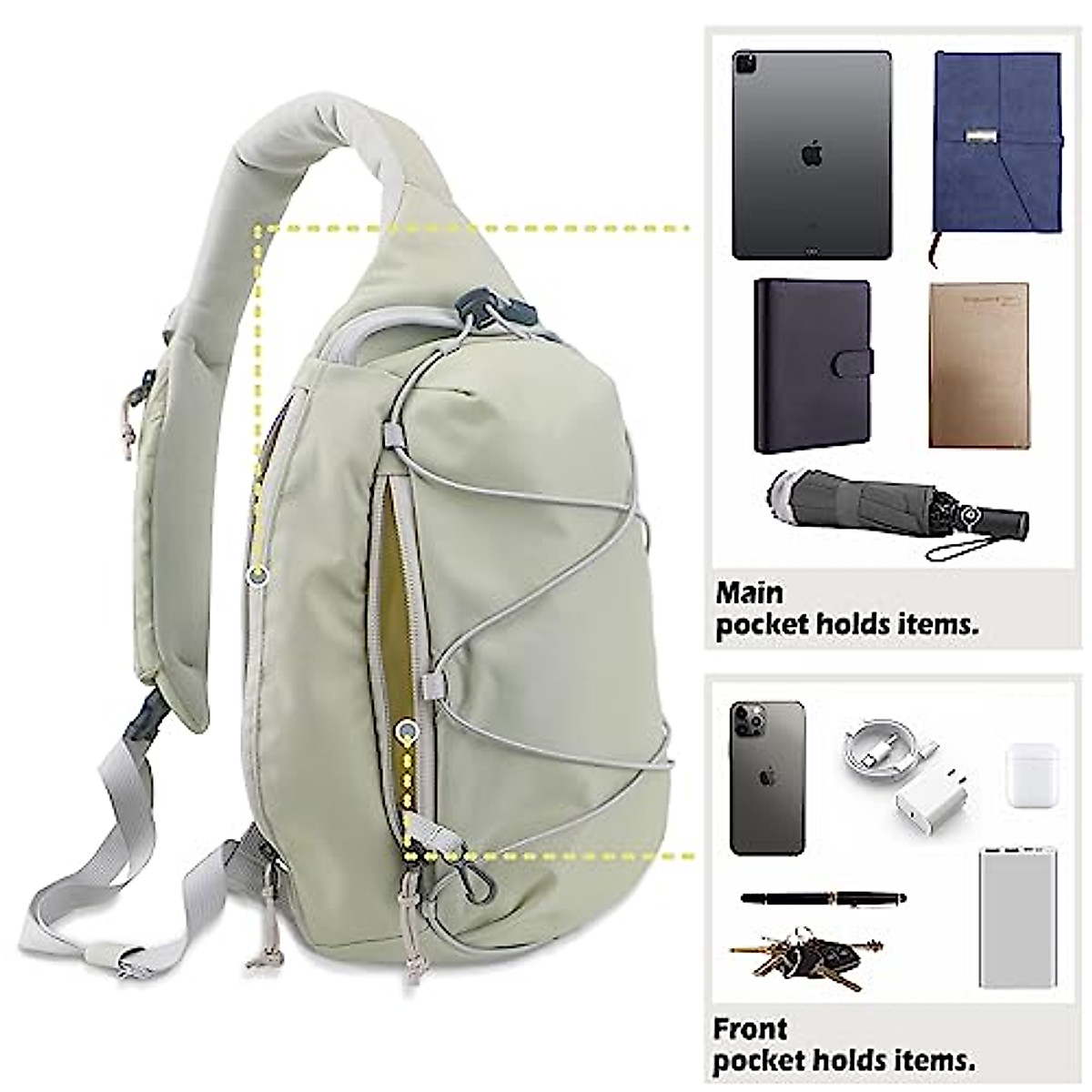 BAWADE Sling Bag Crossbody Sling Backpack for Women&Men,Shoulder Bag Chest Bag Daypack for Travelling,Hiking,Cycling