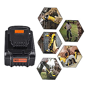 4-Pack High Output 6.0Ah 20V DCB206 Battery for DEWALT 20-Volt Battery for DEWALT All 20V Max XR Cordless Tools DCB200 DCB201 DCB203 DCB204 DCB205 DCB206 DCB205-2 DCD/DCF/DCG Series Tool Batteries