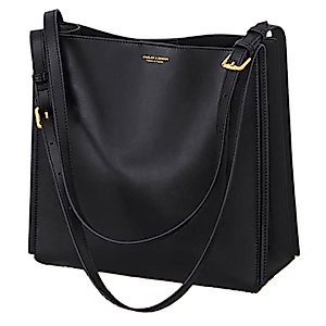Cnoles Women Shoulder Bag Genuine Leather Tote Hobo Satchel Crossbody Bags Purse And Handbags for Women Black