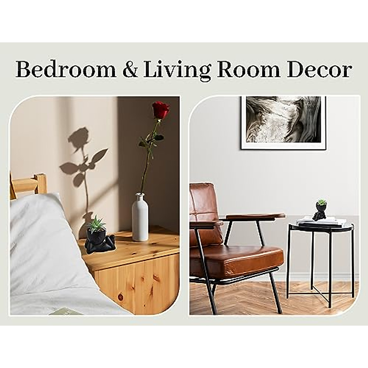 Der Rose Set of 2 Fake Plants Artificial Succulent Plants for Office Desk Accessories Bathroom Home Room Aesthetic Decor Indoor