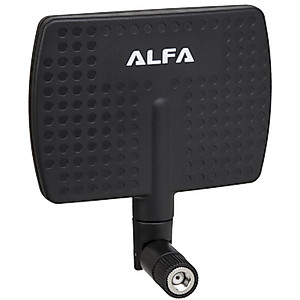 Alfa 2.4HGz 7dBi RP-SMA Panel Screw-On Swivel Antenna Netwrok Adaptors - Also Works for 3DR Solo Drone, DJI Phantom 3 Drone, Yuneec Typhoon H ST16 Controller, adds Range
